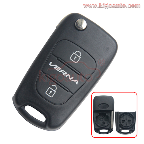 Flip remote key shell 3 button for Hyundai Verna,Hyundai