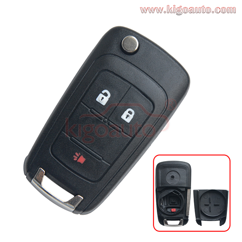 20873621 Flip key shell 2 button with panic for Chevrolet Equinox Sonic