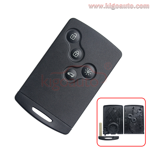 Smart key card case shell 4 button for Renault Koleos Laguna III Megane ...