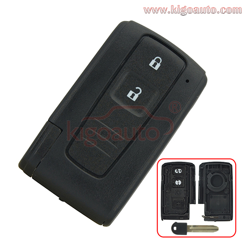Smart key case 2 button TOY43 blade for Toyota Prius Corolla Verso