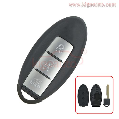 Smart key case 3 button for Nissan with notch,Nissan