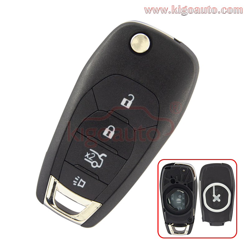 Flip remote key shell 4 button HU100 blade for Chevrolet Cruze Aveo ...