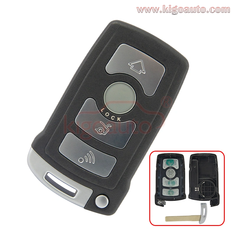 FCC LX8766S Smart key case 4 button for BMW 745i 750i 760i 7 series ...