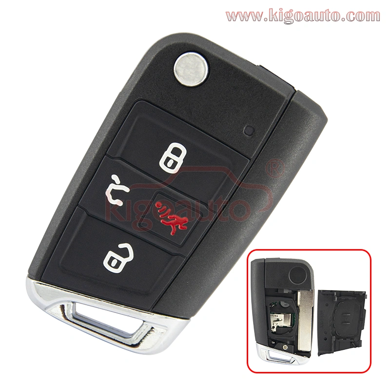PN 5G0 959 752 BE / FCC NBGFS12P01 Keyless Flip key 4 Button 315MHz MQB ...