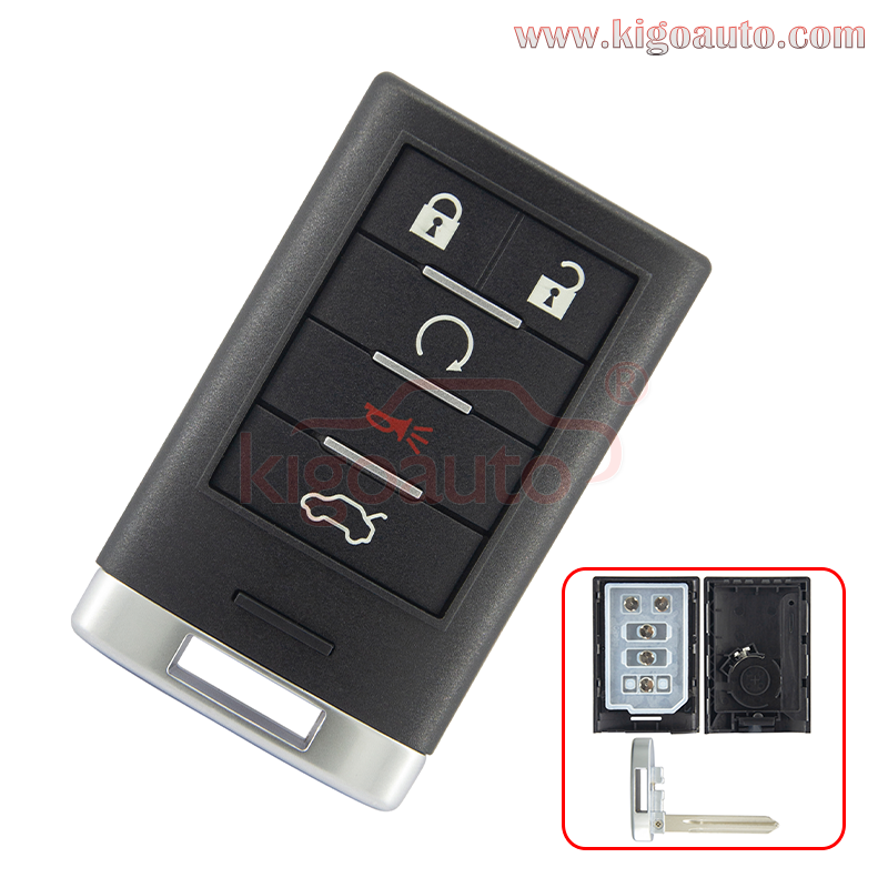 FCC M3N5WY7777A smart key case 5 button for Cadillac CTS STS 2008 2009 ...