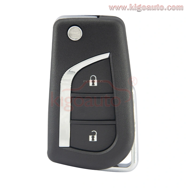 Flip remote key shell 2 button VA2 / TOY48 / TOY43 blade for Toyota Camry