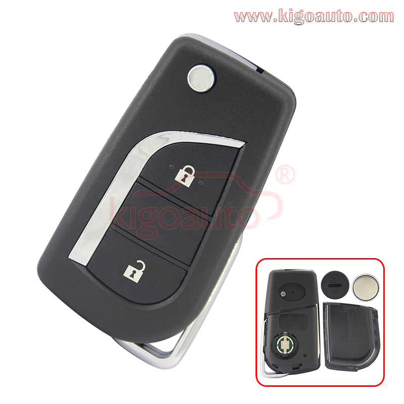 Flip remote key 2 button 314.4Mhz ASK TOY48 blade with G / H chip for ...