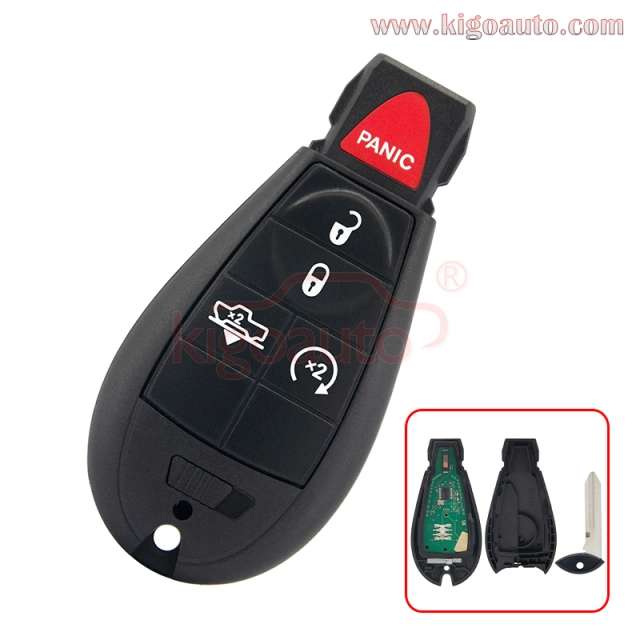 PN 68159655 / FCC GQ4-53T fobik key remote 5 button 433Mhz 46 chip for Dodge RAM 1500 2500 3500 ...