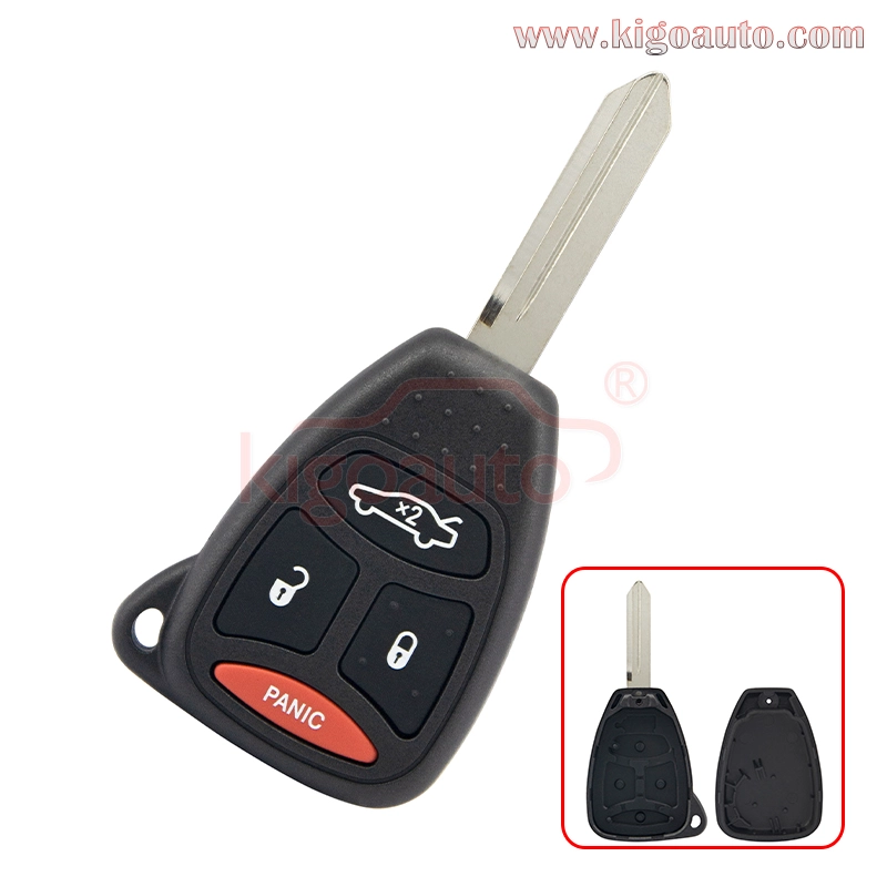 FCC KOBDT04A Remote head key case 4 button for Chrysler Aspen Dodge Charger Durango Jeep ...