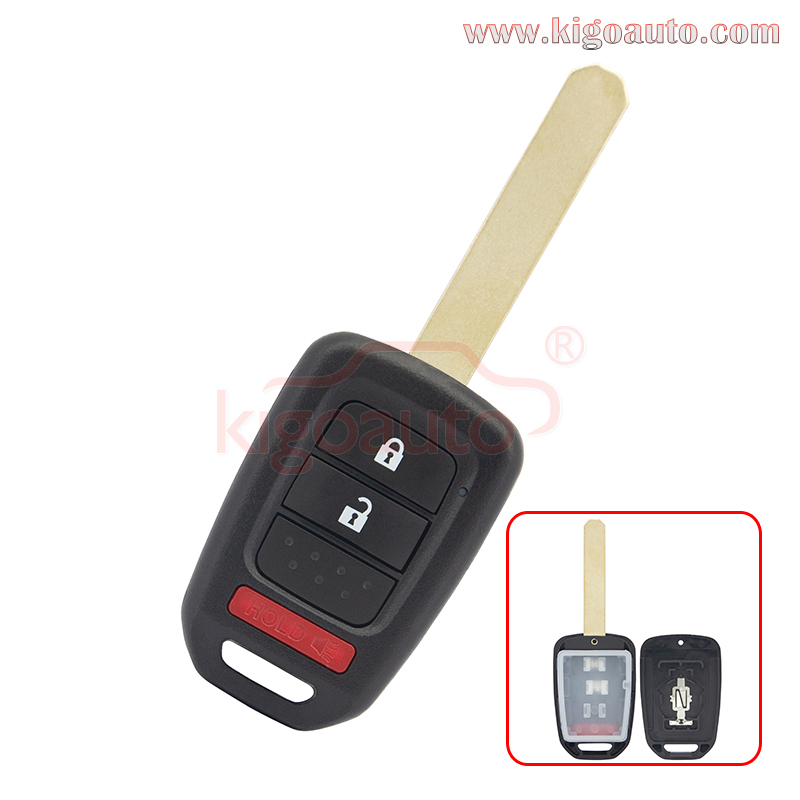 FCC MLBHLIK6-1T Remote key shell 2 button with panic for Honda Accord ...