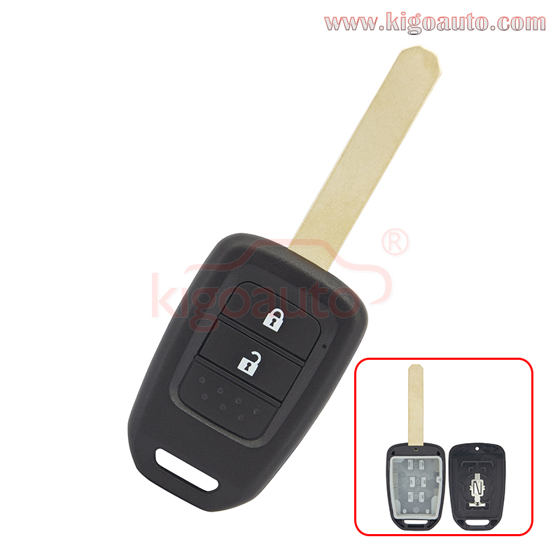 HLIK6-1T Remote key shell 2 button HON66 for Honda Jazz Fit XRV 2014,Honda