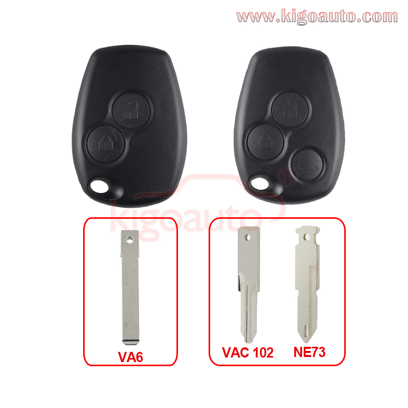 (No blade) Remote key shell 2/3 button for Renault Trafic Twingo Clio ...