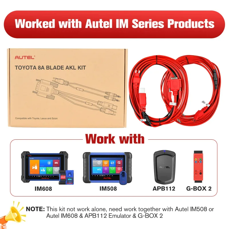 Autel 8A AKL For Toyota Autel 8A Cable Non-Smart Key All Keys Lost ...