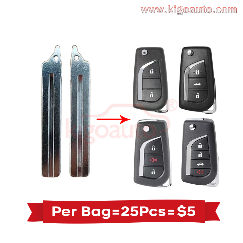 Replacement Flip Floding Remote Key Blade Car key Blank For Toyota ...
