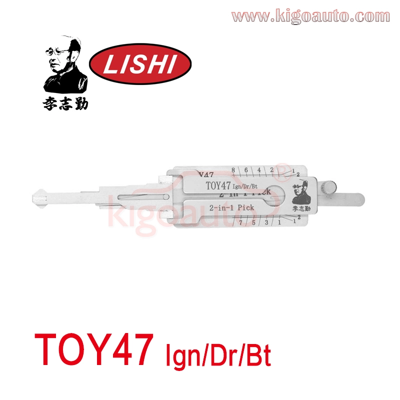 Original Lishi TOY47 Ign/Dr/Bt 2 in 1 Decoder and Pick for TOYOTA