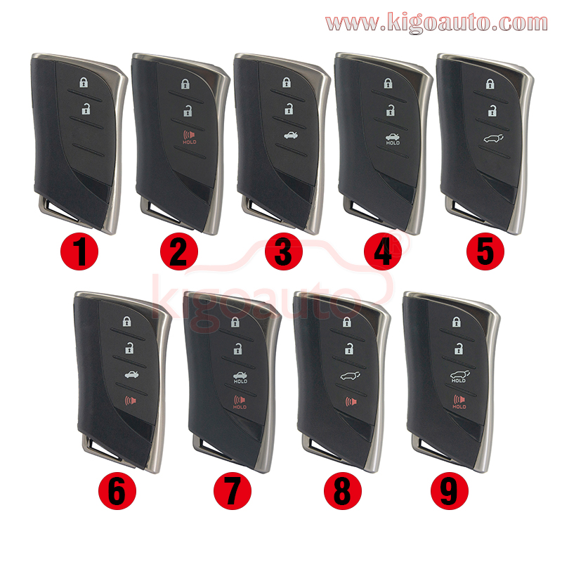 FCC HYQ14FBF Smart key shell 2/3/4 button for 2019 Lexus ES300h ES350 ...