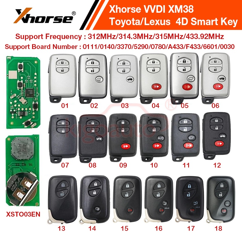XSTO03EN Xhorse VVDI XM38 Series 4D Smart Key Universal Remote For ...
