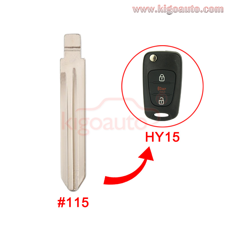 1 Bag/25pcs New Uncut Flip Key Blade HY15 For Original Kia K2 2012 flip ...