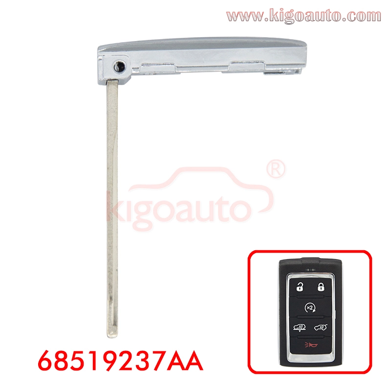 PN 68519237AA emergency key insert for Jeep Wagoneer Grand Cherokee L ...