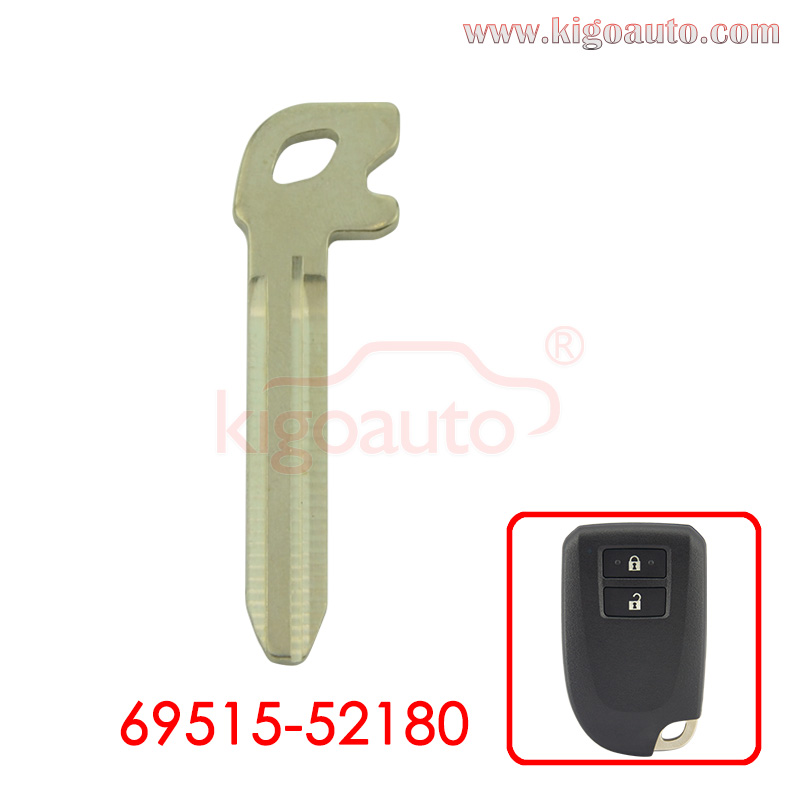 PN 69515-52180 emergency key insert for Toyota Yaris smart key blade