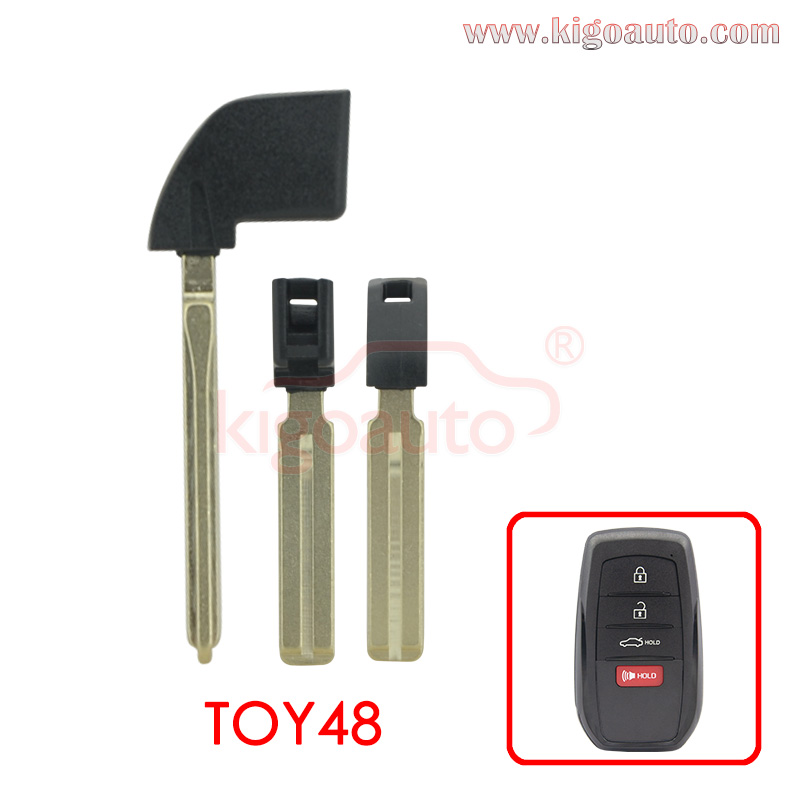 Smart key insert emergency key Toy48 blade with two side groove for ...