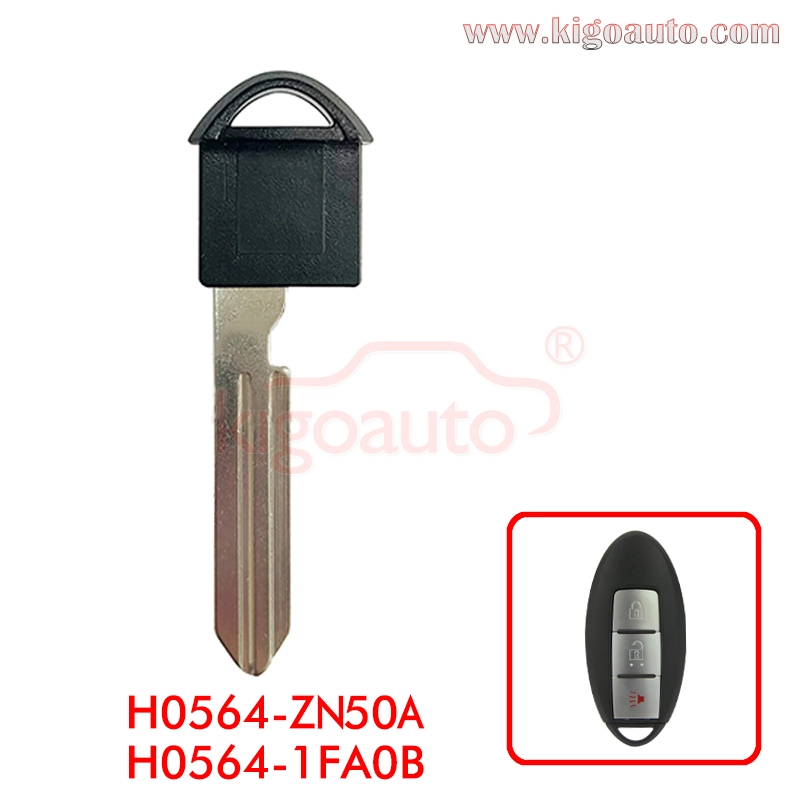 H0564-ZN50A H0564-1FA0B Smart key blade NSN14 for NISSAN With black top ...