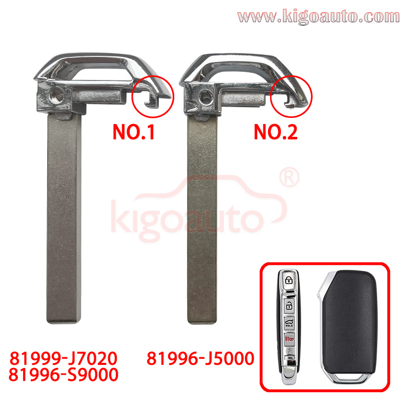 P/N 81999-J7020 81996-S9000 / 81996-J5000 Smart Emergency Key blade for ...