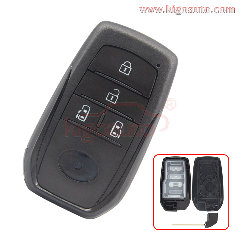Smart Key shell 4 Button for 2022 Toyota Alphard Vellfire