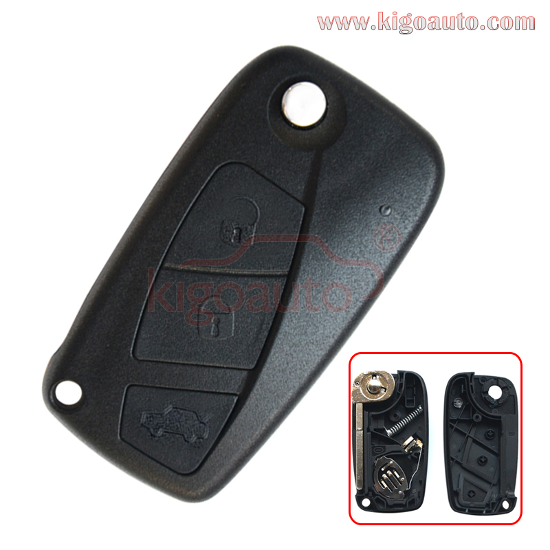 Flip remote key shell 3 button SIP22 blade for Fiat Punto Ducato Stilo ...
