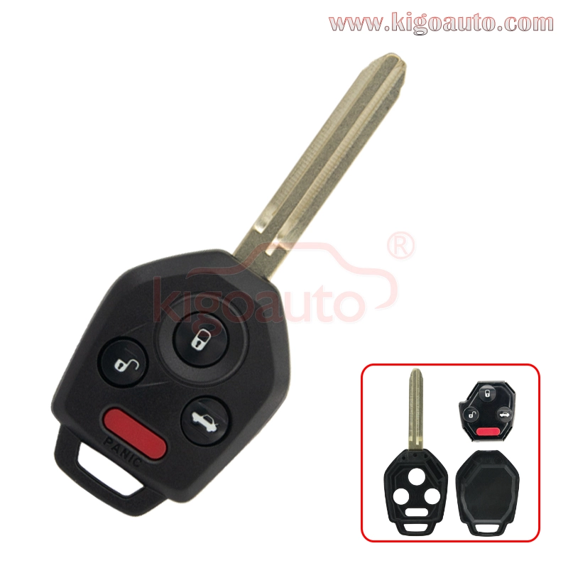 FCC CWTB1G077 Remote key 4 button Trunk 434mhz TOY43 blade for Subaru