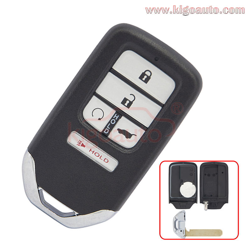 FCC KR5T44 Smart Key 5-Button 433 MHz ID47 chip For 2019-2020 Honda ...