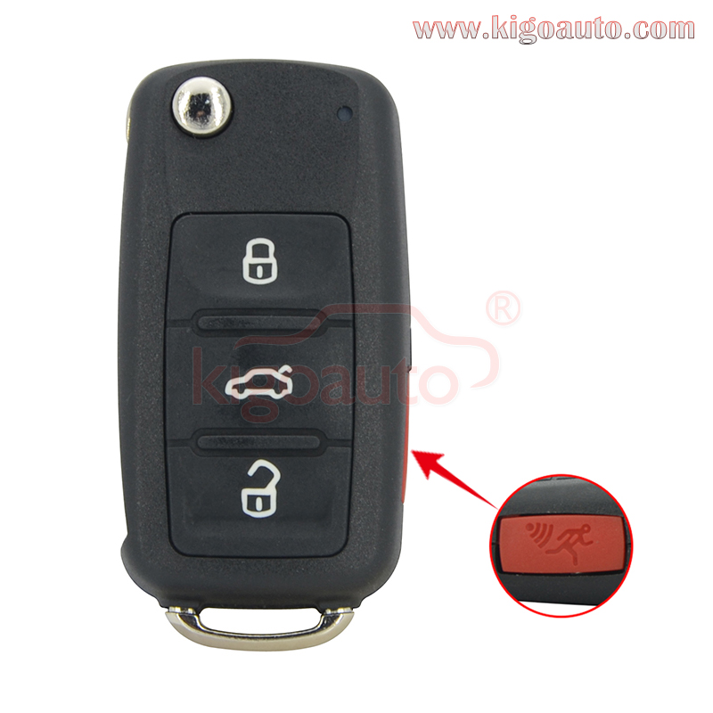 5K0837202AE remote key 315Mhz 3 button with panic HU66 blade for VW ...