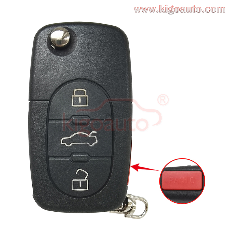 PN: 4D0837231E Flip Remote Key 4 button 315MHZ MQB48 for 1997-2005 Audi ...