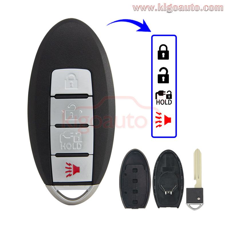 FCC CWTWB1U840 Smart key shell 4 button for 2013-2019 Nissan Leaf PN ...