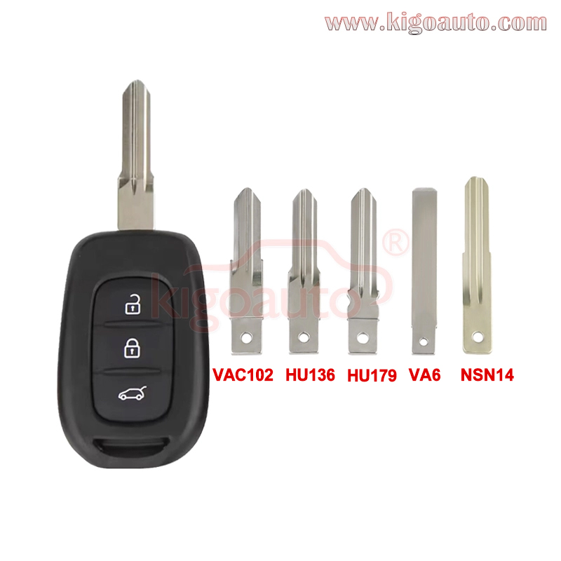 Remote Key 3 Button 433Mhz 4A Chip For Renault Symbol Trafic Dacia ...