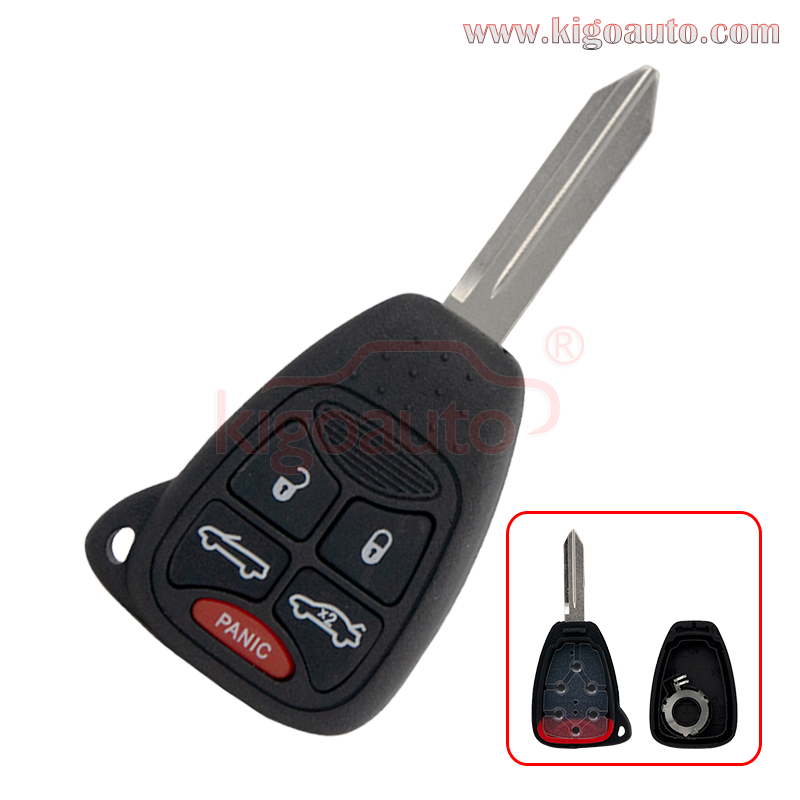FCC OHT692427AA Remote head key shell 5 button for 2007-2014 Chrysler ...