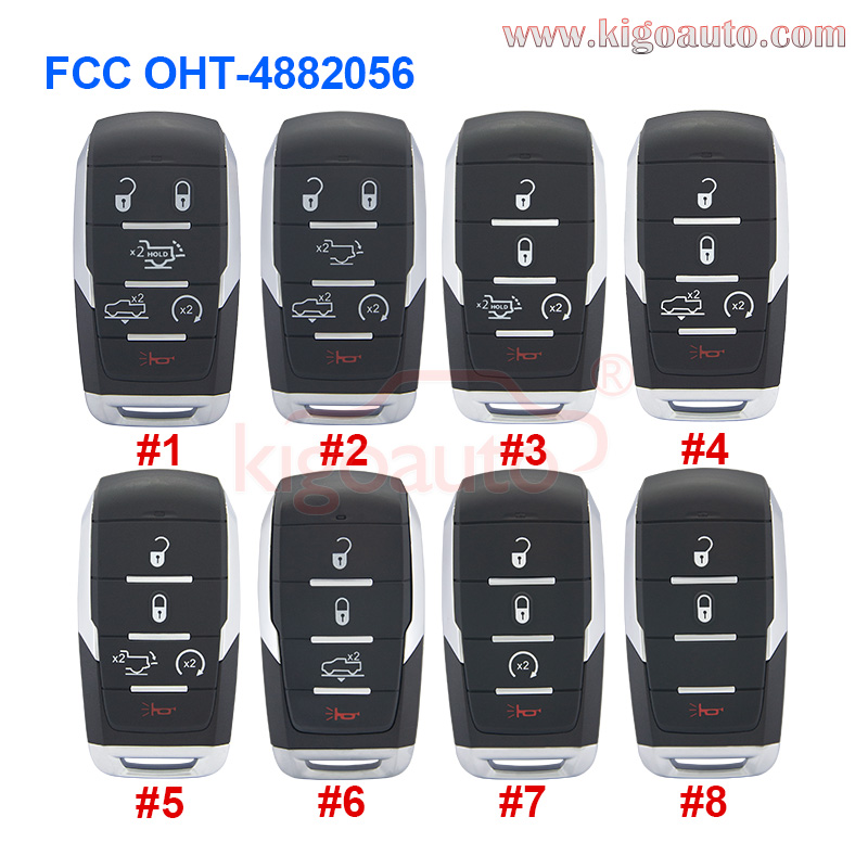 FCC OHT-4882056 Smart key 433Mhz 4A Chip for 2019-2026 Dodge Ram 1500