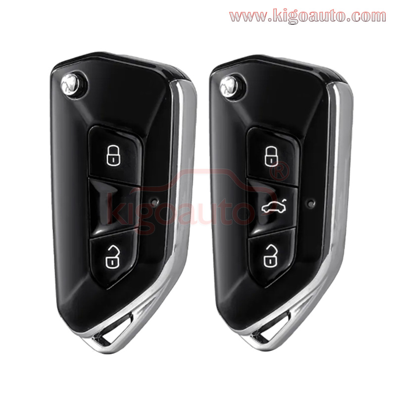 Modified Flip Remote Key Shell 2/3 button For VW Volkswagen MK4 Mk6 ...