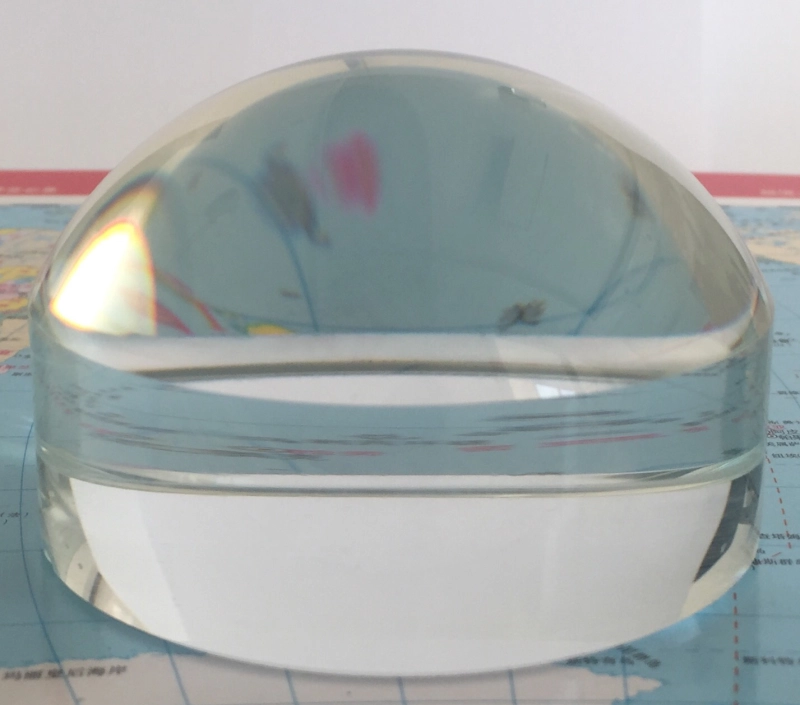Dome Paperweight crystal K9 optical glasses magnifier 6x C-9011