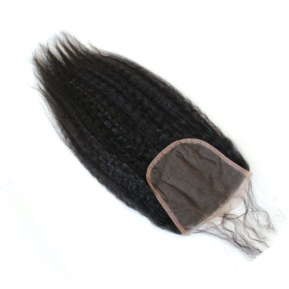 Kinky Straight 5X5 Lace Top Closure With Baby Hair Brazilian ...