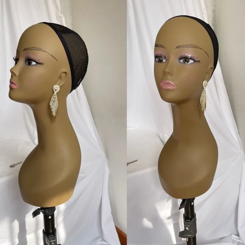 Female Bald Mannequin Head Cosmetology Wig Cap Jewelry Hat Display ...