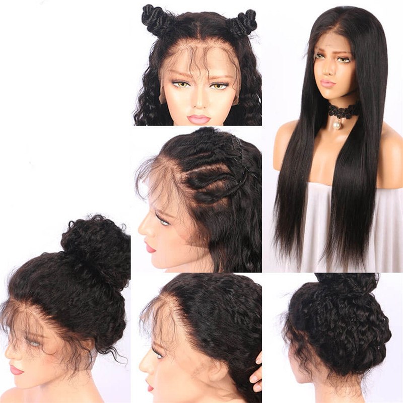 360 Full Lace Frontal Wig Brazilian Straight 360 Full Human Hair For ...