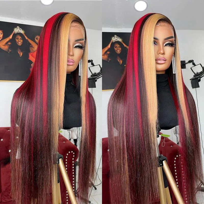 Highlight Wig Human Virgin Hair Pre Plucked Lace Front Wig For Woman