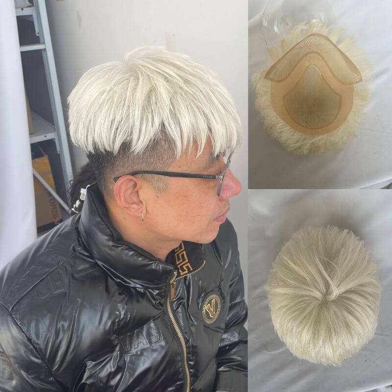 After Cut 3 Inch 100% European Virgin Men's Toupee Replacement System ...