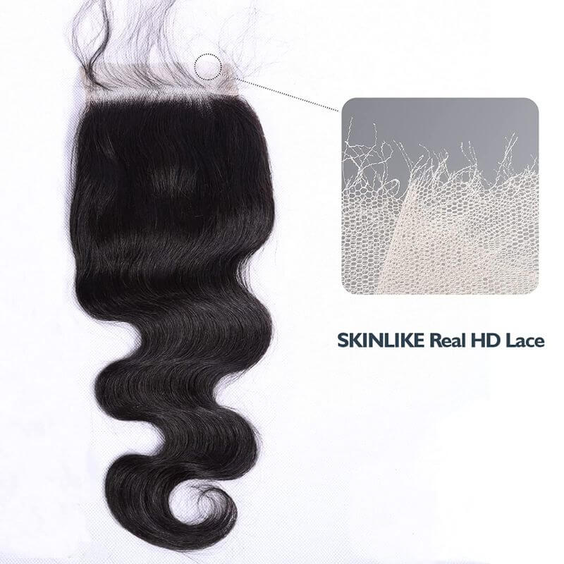 5x5 Skinlike Real HD Lace Frontal Body Wave 0.14mm Ultra Thin Invisible ...