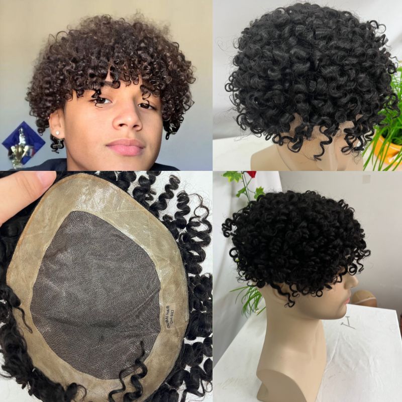 Eseewigs 360 NPU Loose Small Curly 100% Human Hair Mono Base with PU ...