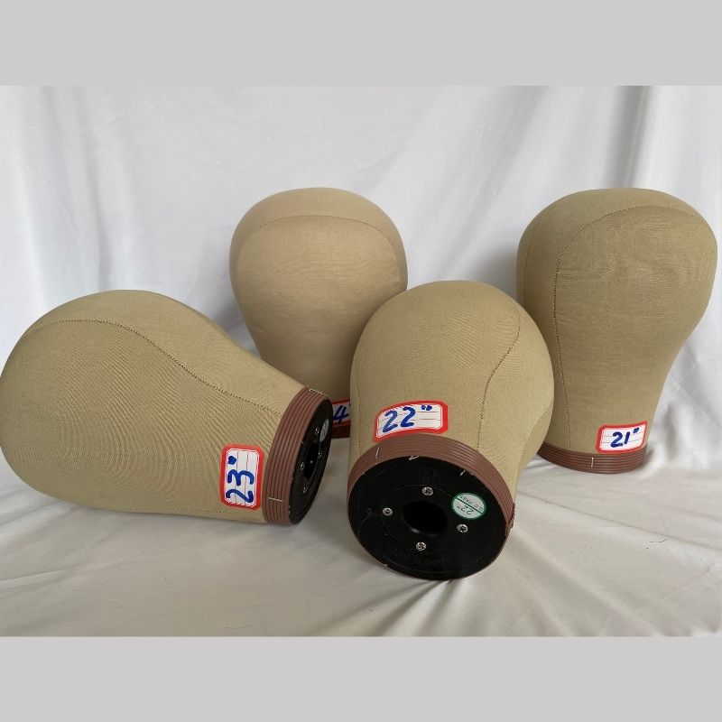 21''-24''Wig Head Cork Canvas Block Head Mannequin Head for Making Wigs ...
