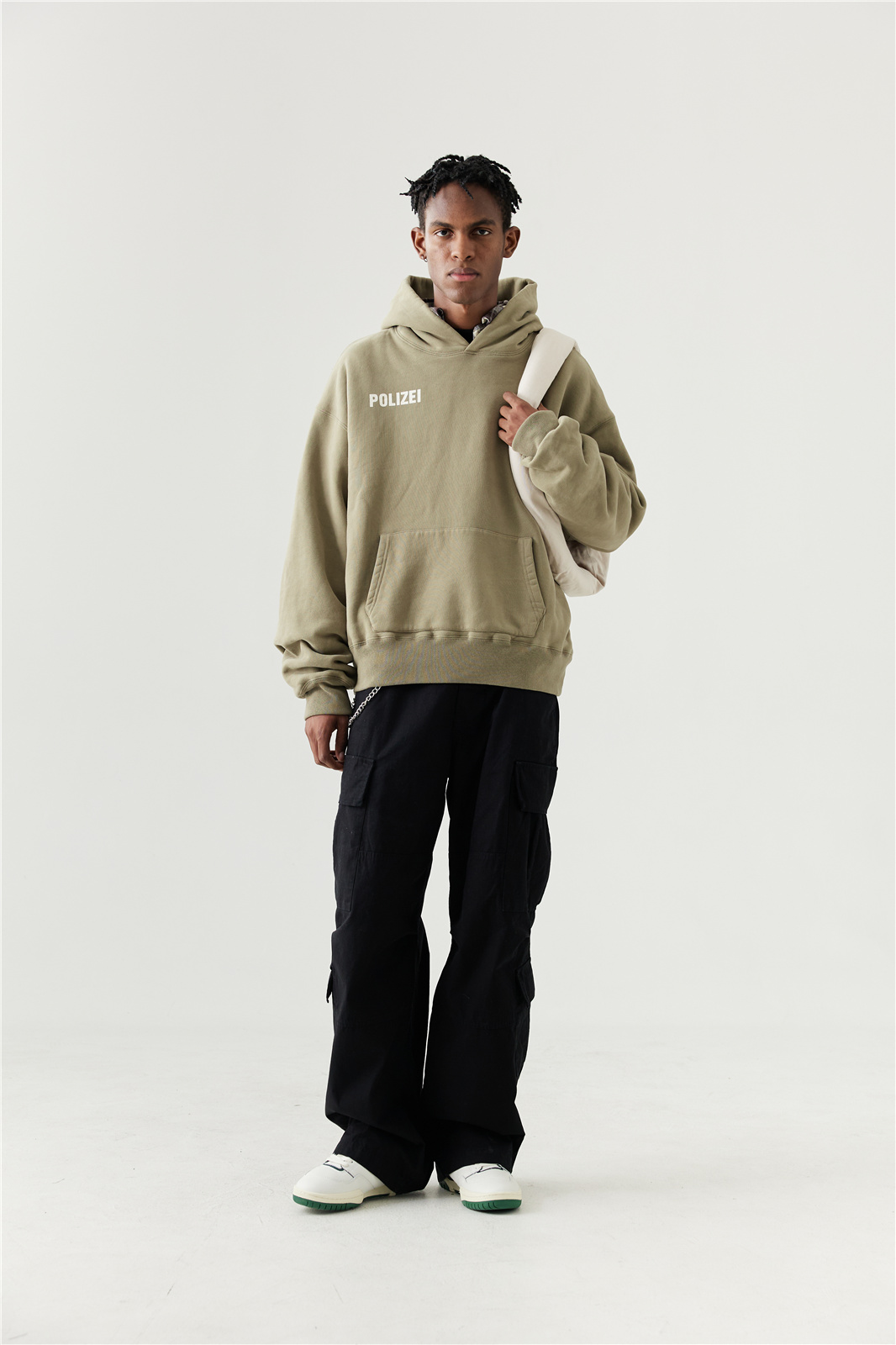 POLIZEI cropped fleece hoodie