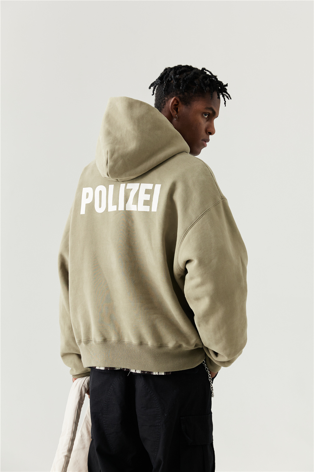 POLIZEI cropped fleece hoodie