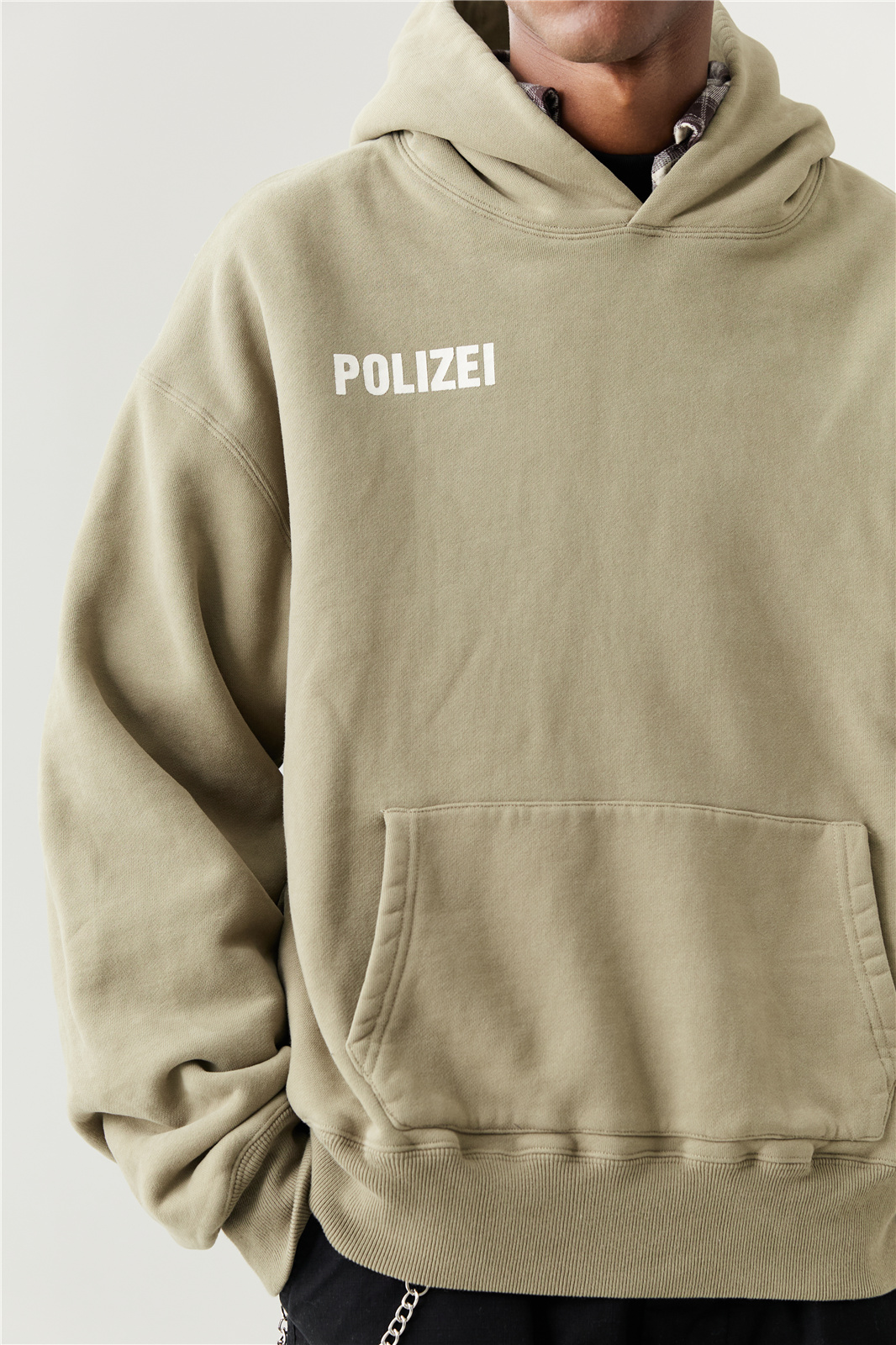 POLIZEI cropped fleece hoodie